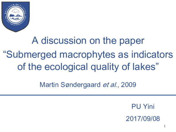 Pdf Submerged Macrophytes As Indicators Of The Ecological Quality Of