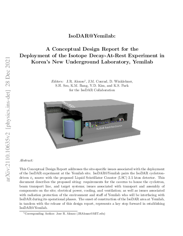 (PDF) IsoDAR@Yemilab: A Conceptual Design Report for the Deployment of ...