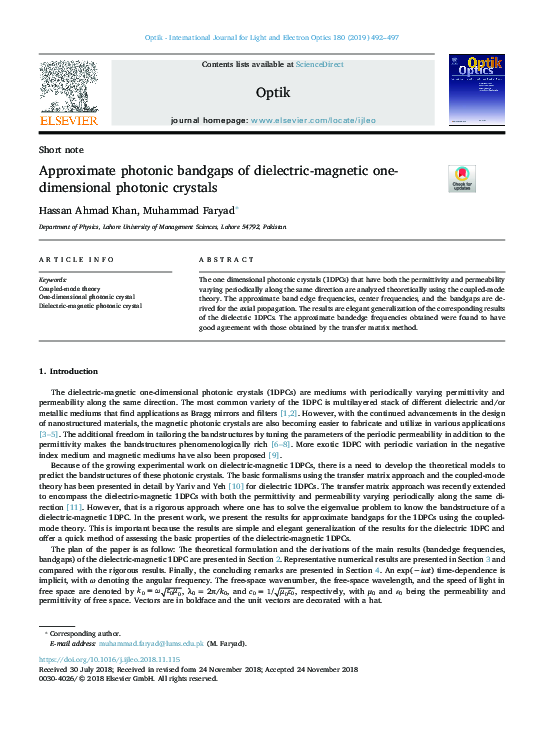 Pdf Approximate Photonic Bandgaps Of Dielectric Magnetic One Dimensional Photonic Crystals