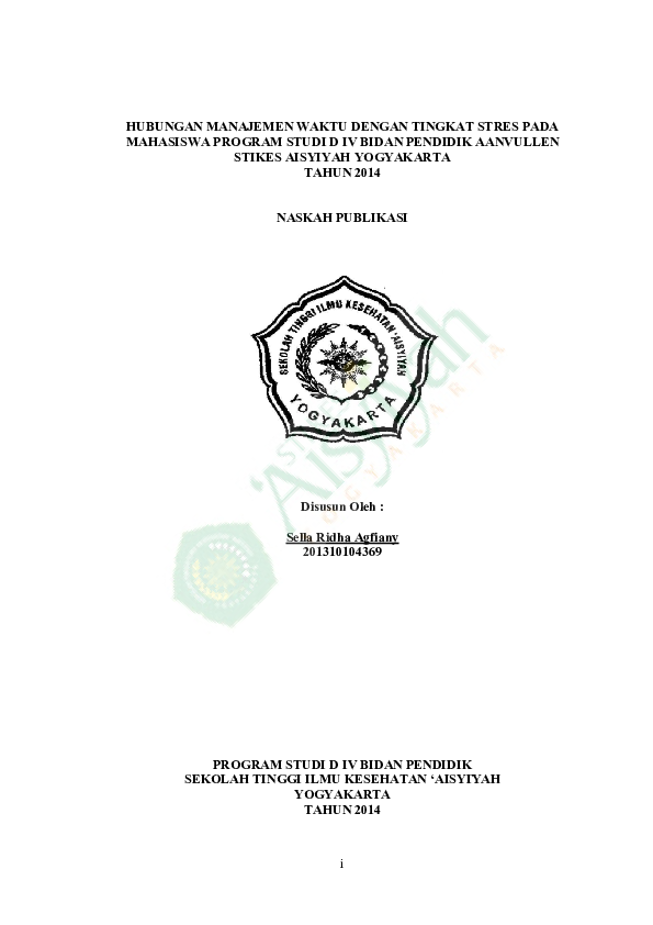 (PDF) Hubungan Manajemen Waktu dengan Tingkat Stres pada Mahasiswa Program Studi D IV Bidan ...
