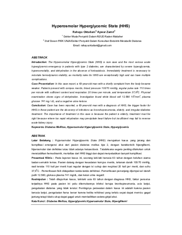 (PDF) Hyperosmolar Hyperglycemic State (HHS)