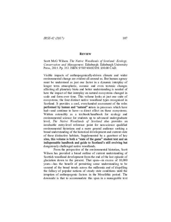 (PDF) Scott McG Wilson. The Native Woodlands of Scotland: Ecology ...