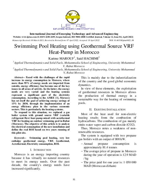 (PDF) Swimming Pool Heating using Geothermal Source VRF Heat-Pump in ...