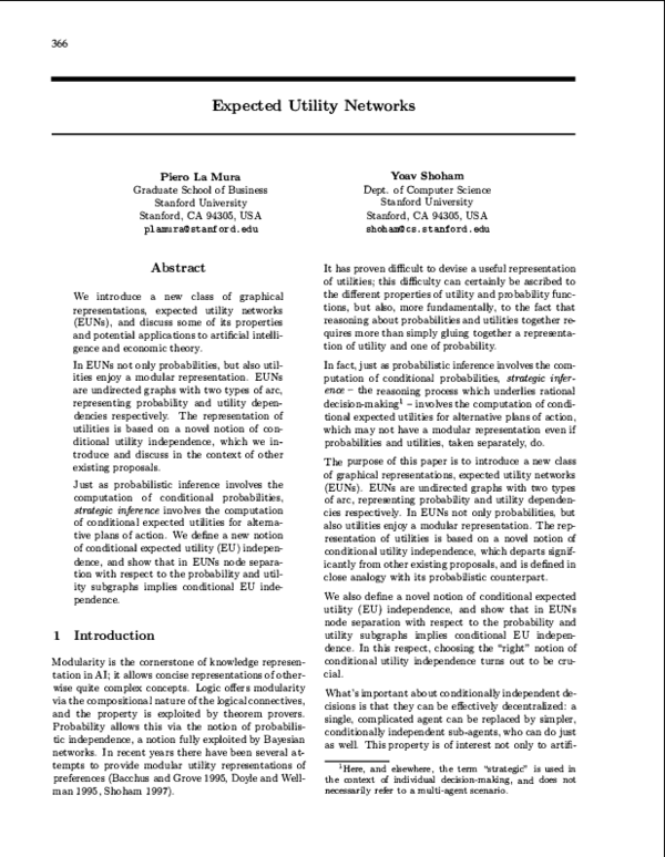 (PDF) Expected Utility Networks