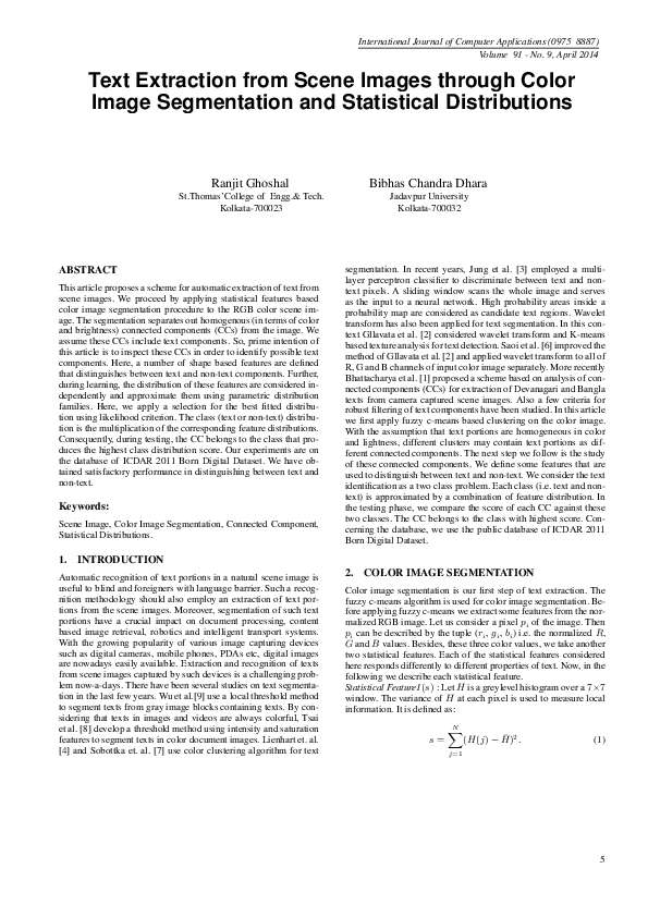 (PDF) Text Extraction from Scene Images through Color Image ...