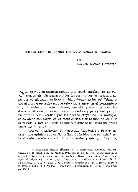 (PDF) Sobre los orígenes de la filosofía árabe