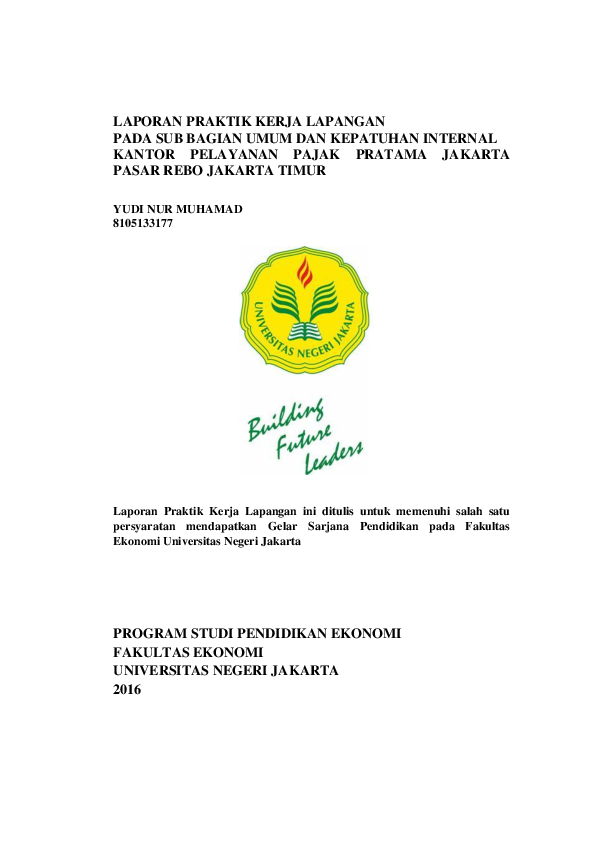 (PDF) Laporan Praktik Kerja Lapangan Pada Sub Bagian Umum Dan Kepatuhan Internal Kantor ...