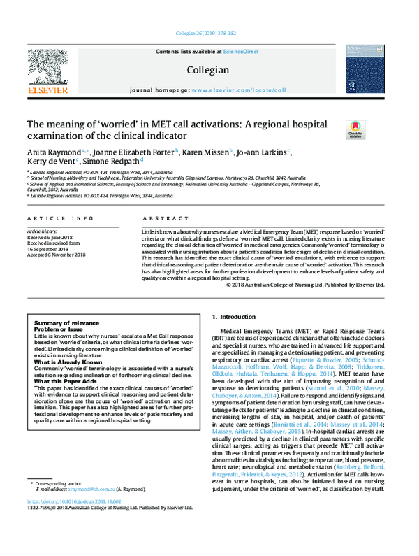 (PDF) The meaning of ‘worried’ in MET call activations: A regional ...