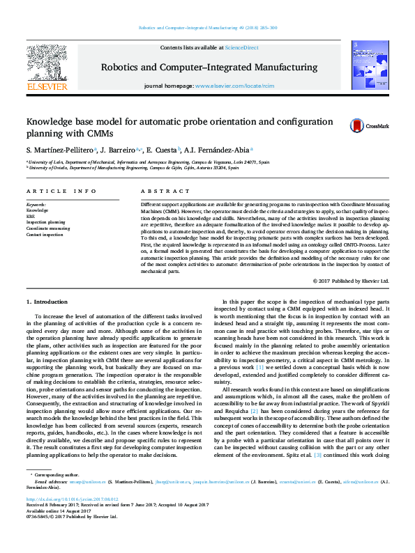 (PDF) Knowledge base model for automatic probe orientation and ...