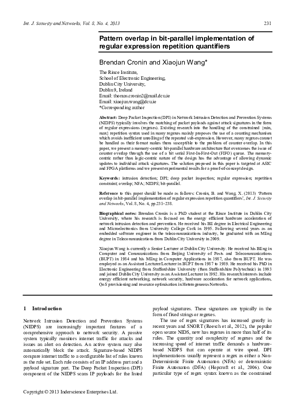 (PDF) Pattern overlap in bit-parallel implementation of regular expression repetition ...