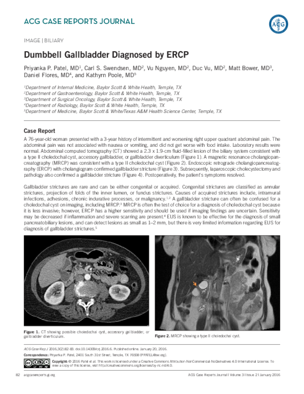 (PDF) Dumbbell Gallbladder Diagnosed by ERCP