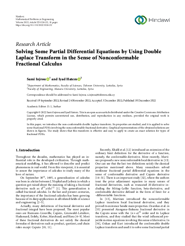 (PDF) Solving Some Partial Differential Equations by Using Double Laplace Transform in the Sense ...