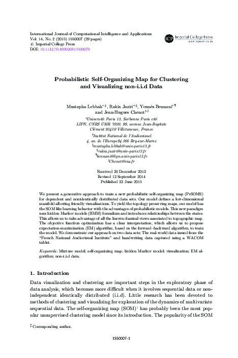 (PDF) Probabilistic Self-Organizing Map for Clustering and Visualizing non-i.i.d Data