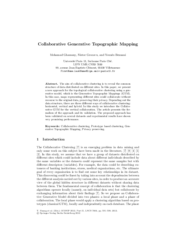 (PDF) Collaborative Generative Topographic Mapping | Younès Bennani - Academia.edu