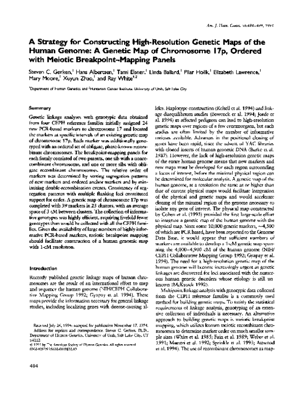 (PDF) A strategy for constructing high-resolution genetic maps of the human genome: a genetic ...