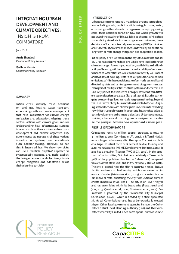 (PDF) Integrating urban development and climate objectives: Insights ...