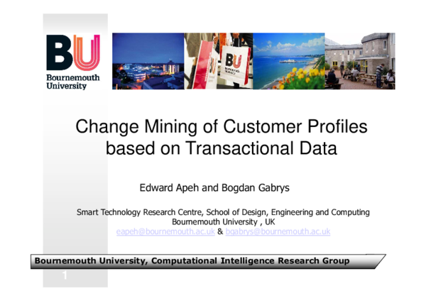 (PDF) Change Mining of Customer Profiles Based on Transactional Data | Bogdan Gabrys - Academia.edu