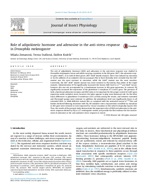 (PDF) Role of adipokinetic hormone and adenosine in the anti-stress ...