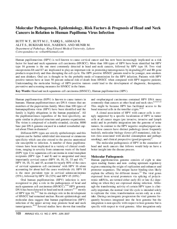 (PDF) HPV's Role in Head and Neck Cancer Pathogenesis