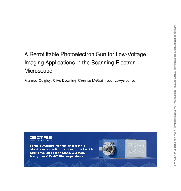 (PDF) A Retrofittable Photoelectron Gun for Low-Voltage Imaging Applications in the Scanning ...