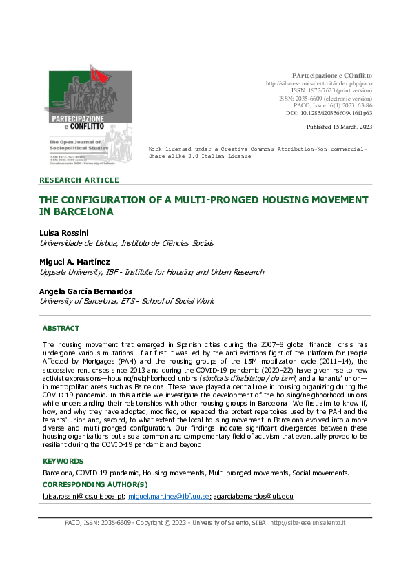 (PDF) THE CONFIGURATION OF A MULTI-PRONGED HOUSING MOVEMENT IN BARCELONA