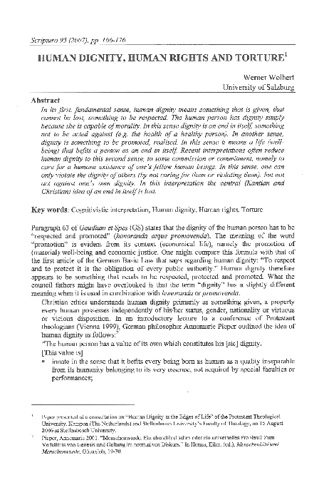 (PDF) Human Dignity, Human Rights and Torture