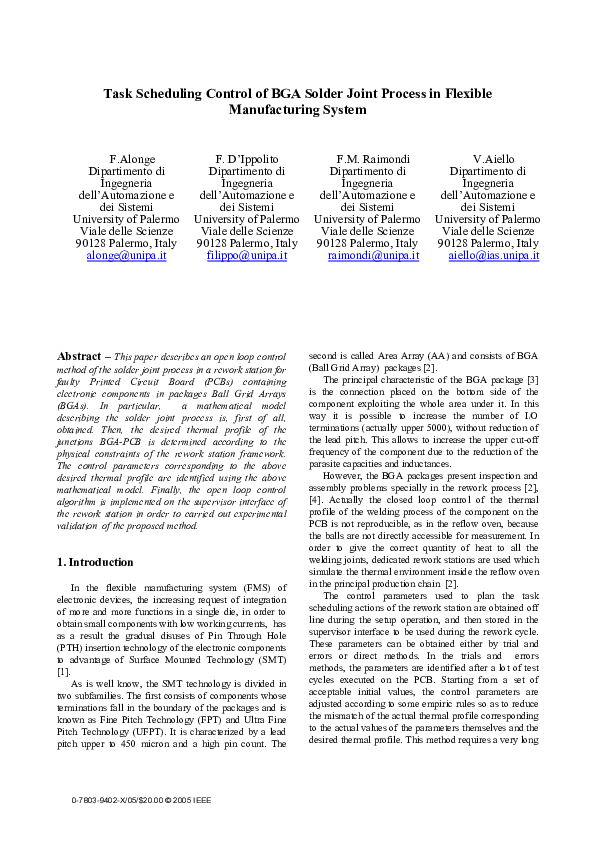 (PDF) Task Scheduling Control of BGA Solder Joint Process in Flexible Manufacturing System