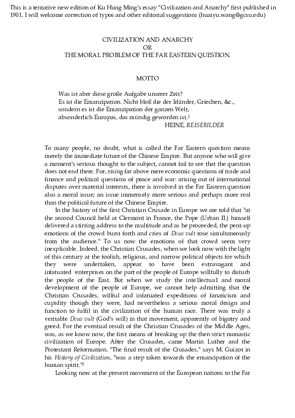 (PDF) KU HUNG MING "CIVILIZATION AND ANARCHY" 1901