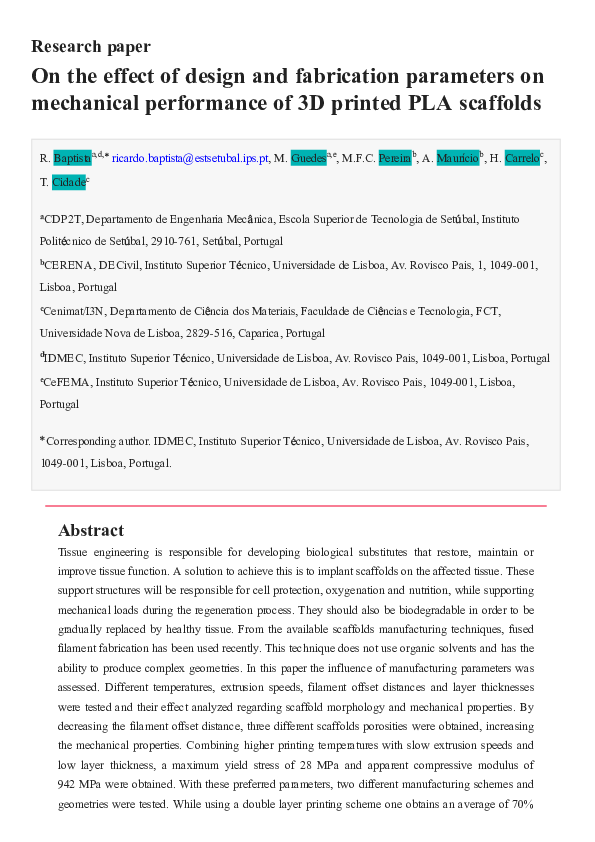 (PDF) On the effect of design and fabrication parameters on mechanical ...