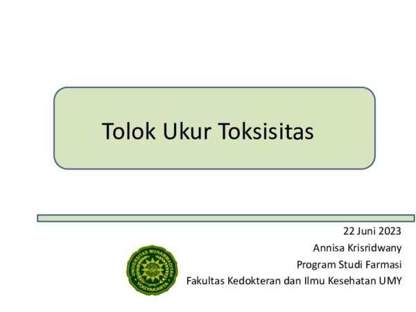 (PDF) Tolok Ukur Toksisitas