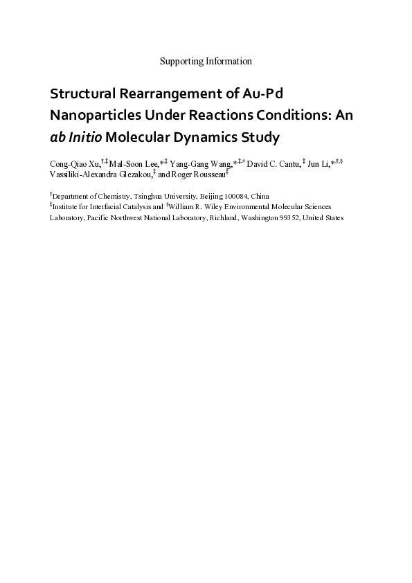 (PDF) Structural Rearrangement of Au-Pd Nanoparticles under Reaction Conditions: An ab Initio ...