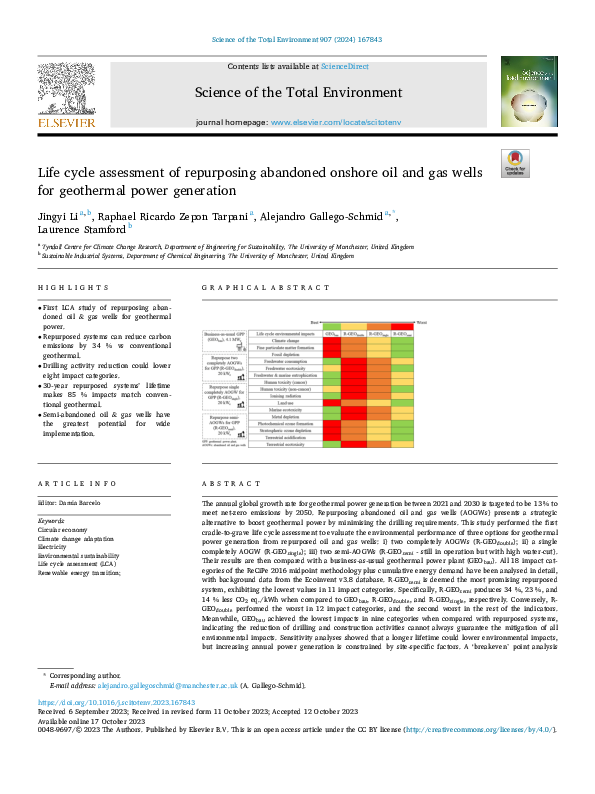 (PDF) Life cycle assessment of repurposing abandoned onshore oil and ...