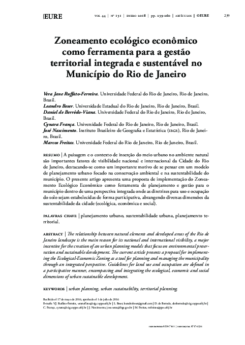 (PDF) Zoneamento ecológico econômico como ferramenta para a gestão territorial integrada e ...