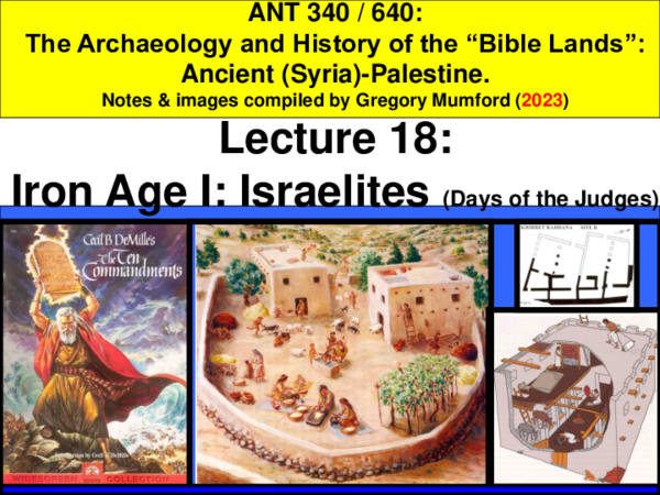 (PDF) Anth.340 Ppt. lecture-18: Origins of Israelites, Iron Age 1 (1200 ...