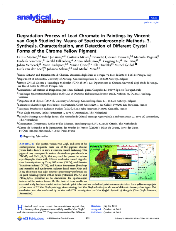 (PDF) Degradation Process of Lead Chromate in Paintings by Vincent van ...