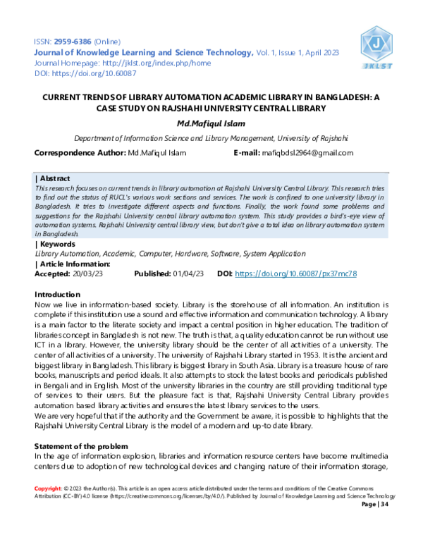 (PDF) Current trends of library automation Academic library in ...