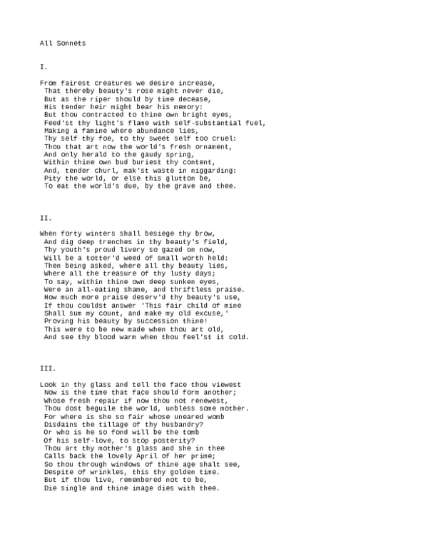 All Sonnets