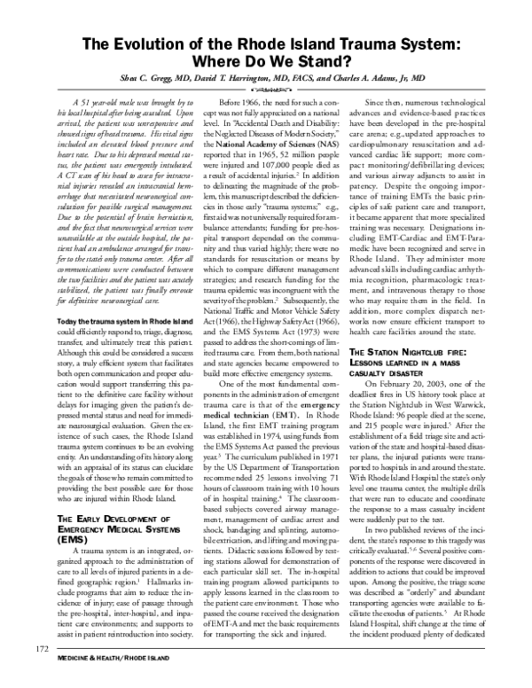 (PDF) MEDICINE & HEALTH/RHODE ISLAND The Evolution of the Rhode Island ...