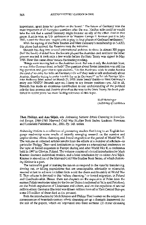 (PDF) Philipp Ther, and Siljak Ana, eds. Redrawing Nations: Ethnic ...