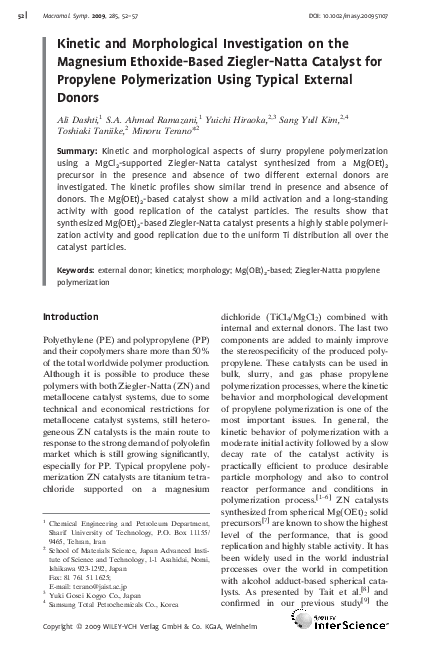 (PDF) Kinetic and Morphological Investigation on the Magnesium Ethoxide ...
