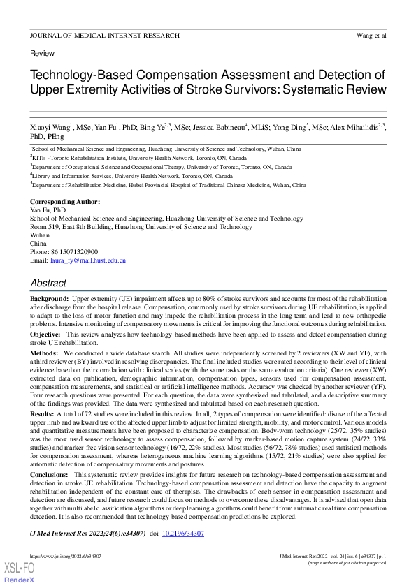 (PDF) Technology-Based Compensation Assessment and Detection of Upper ...