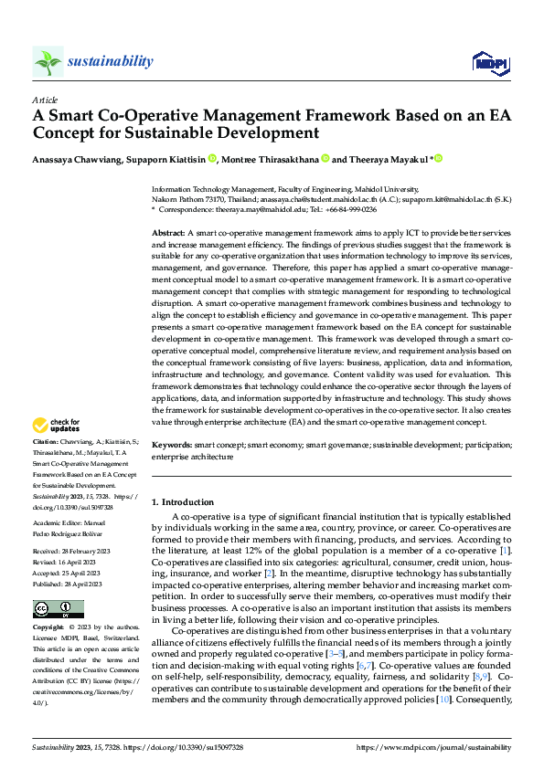 (PDF) A Smart Co-Operative Management Framework Based on an EA Concept ...