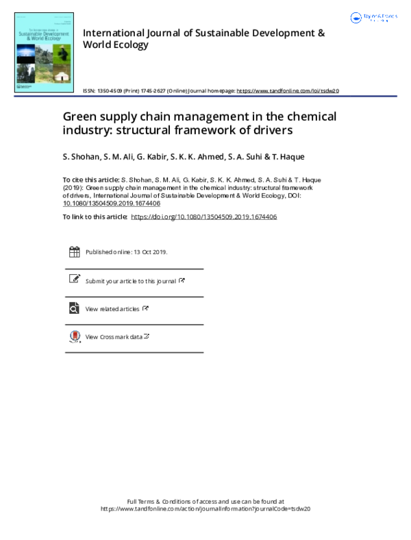 (PDF) Green supply chain management in the chemical industry ...