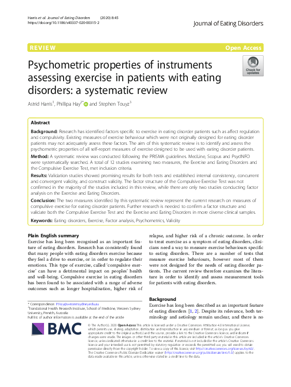(PDF) Psychometric properties of instruments assessing exercise in ...