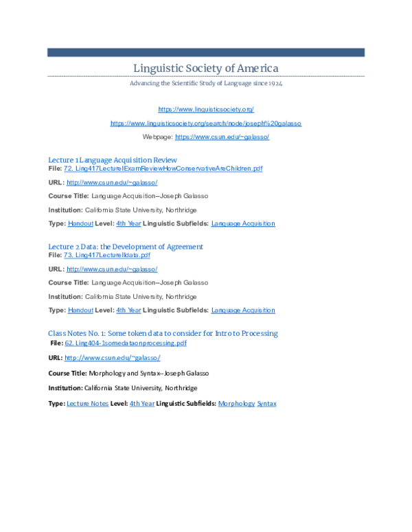 (PDF) Linguistic Society of America | joseph galasso - Academia.edu