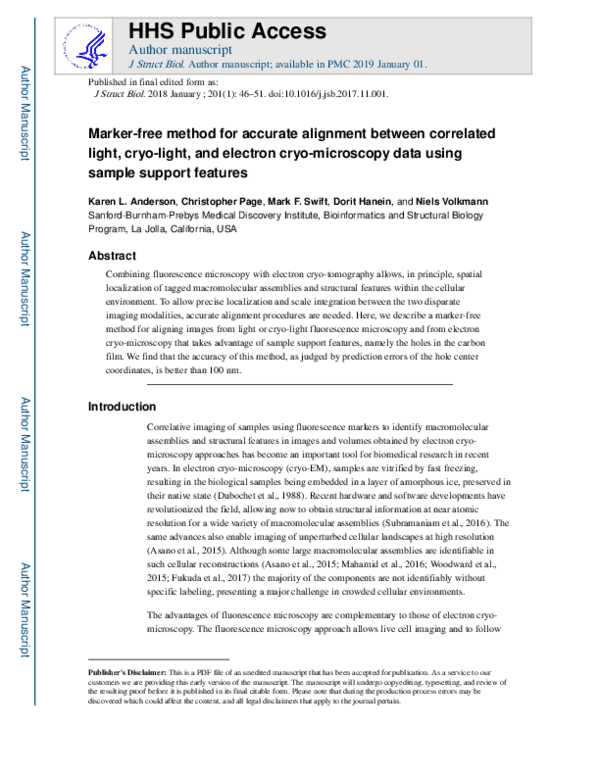 (PDF) Marker-free method for accurate alignment between correlated ...