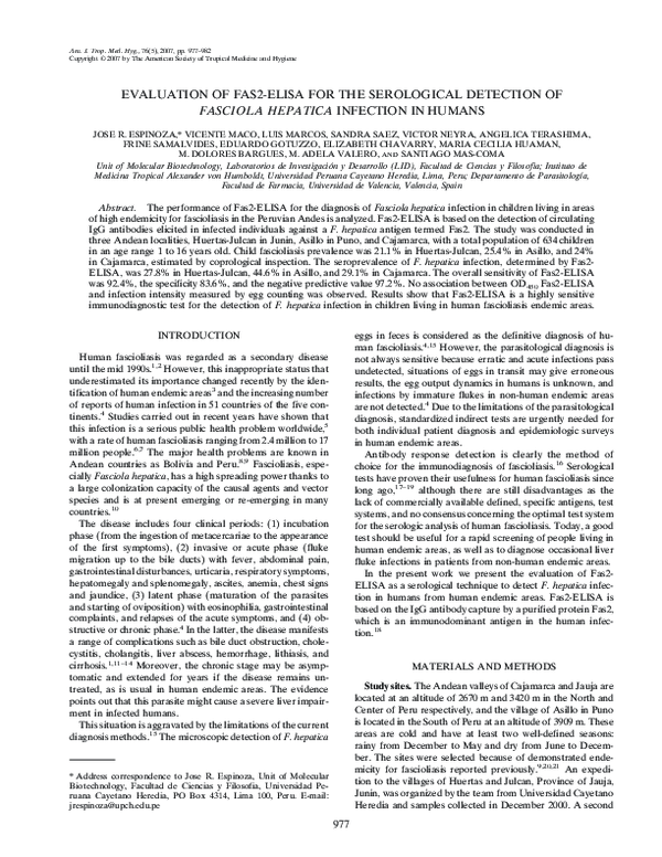 (PDF) Evaluation of FAS2-ELISA for the Serological Detection of ...