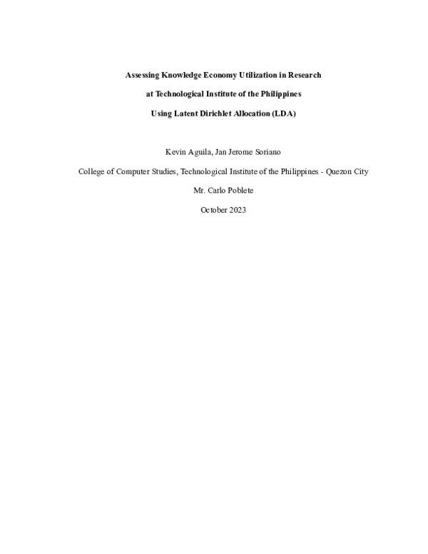 (PDF) Assessing Knowledge Economy Utilization in Research at ...