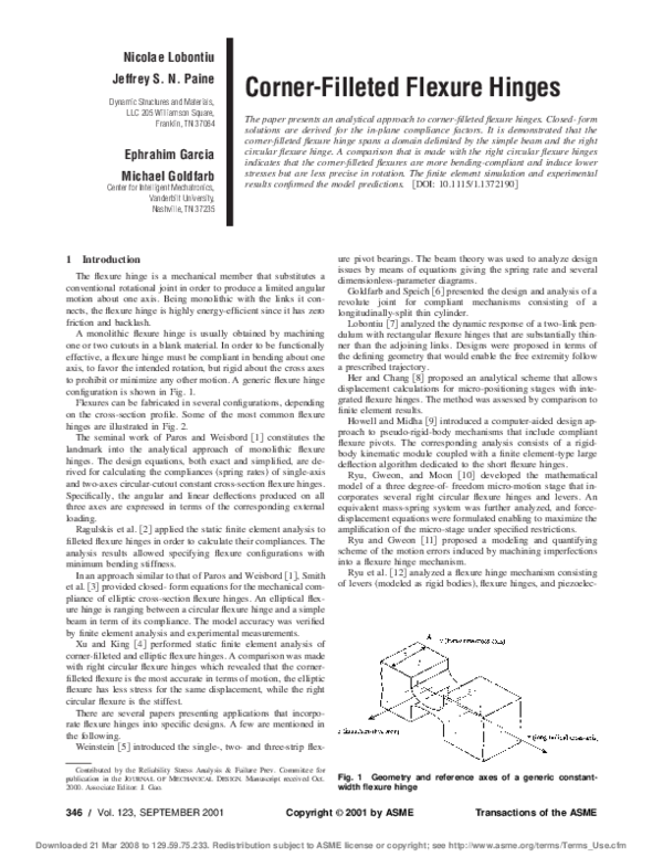 (PDF) Corner-Filleted Flexure Hinges