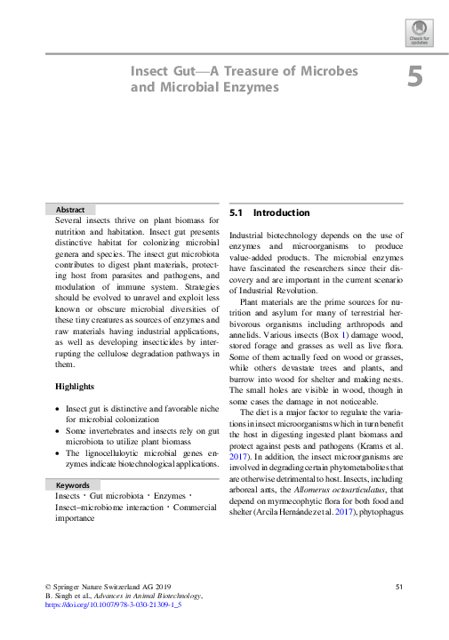 (PDF) Insect Gut—A Treasure of Microbes and Microbial Enzymes